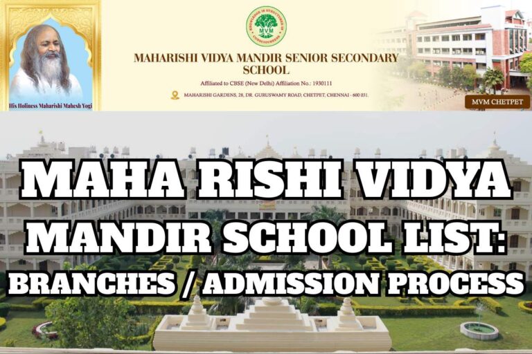 MahaRishi Vidya Mandir School List: Branches, Admission Process